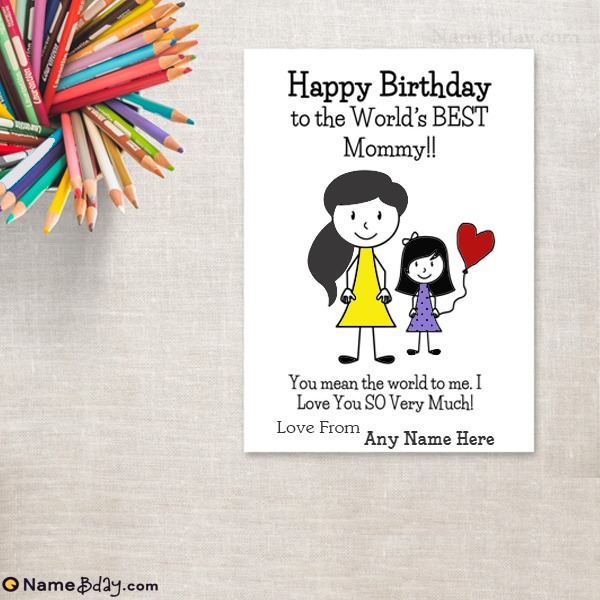 Birthday Card For Mom From Daughter With Name