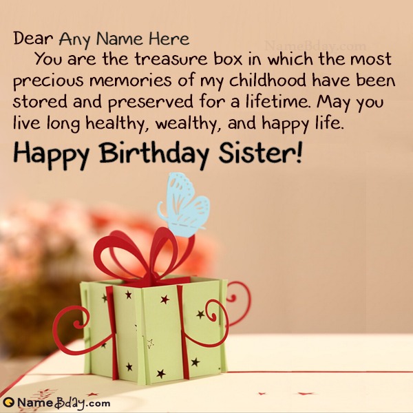 Good Birthday Message For Sister With Her Name