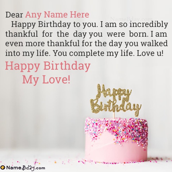 Happy Birthday Wishes To My Lover With Name